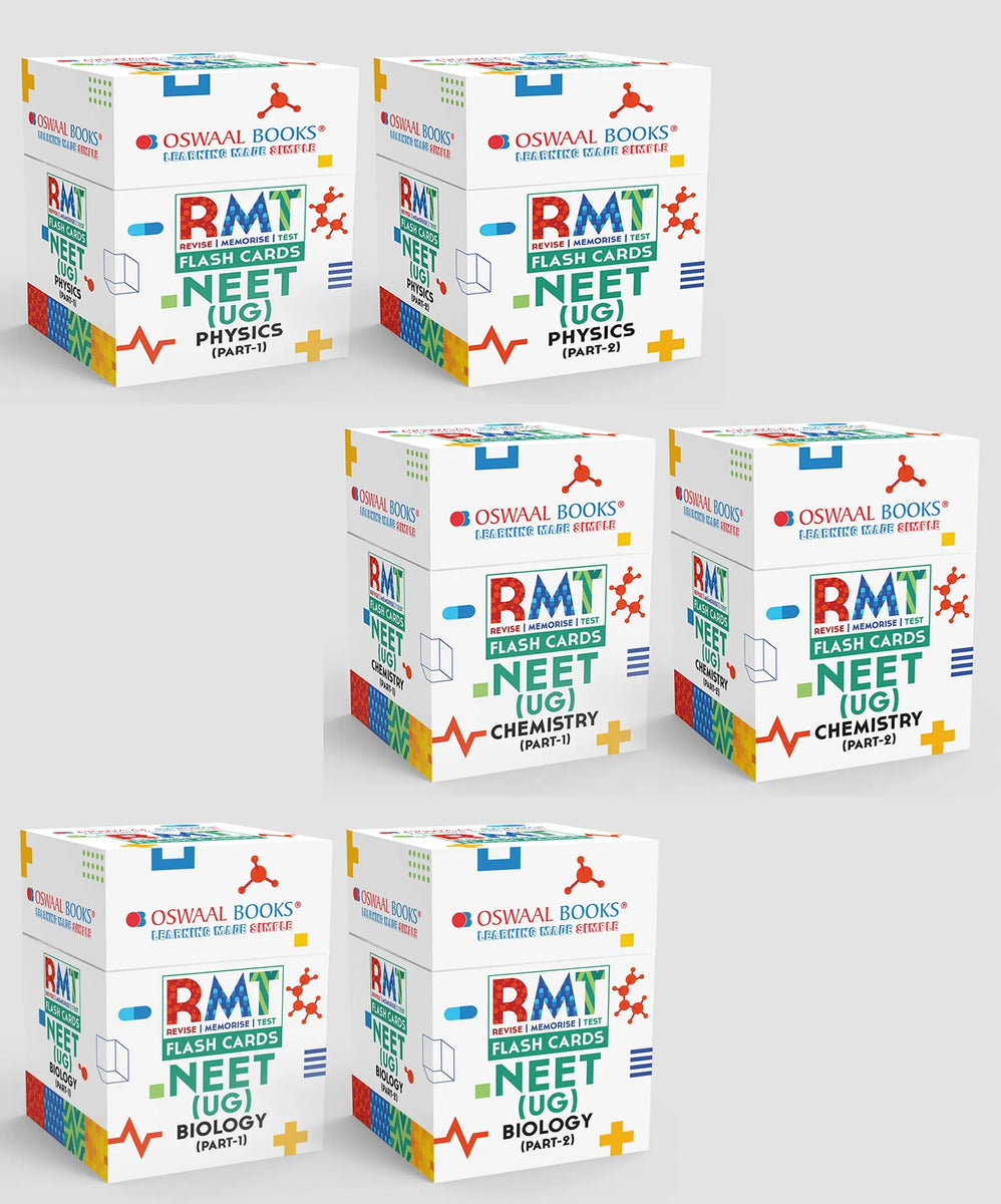 NEET RMT Flash Cards Physics, Chemistry, Biology (Part-1 & 2), Set of 6 ...