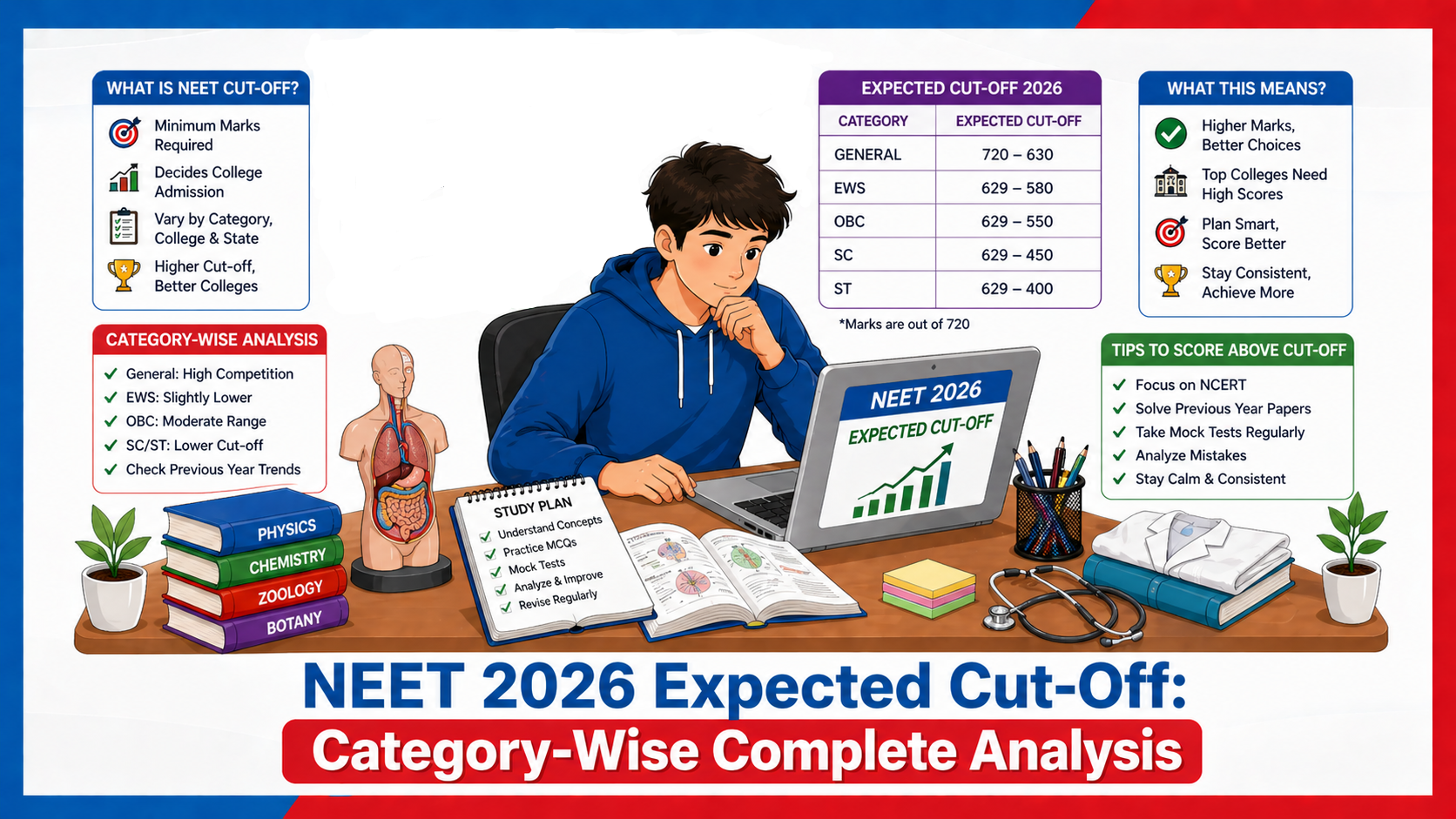 NEET 2026 Expected Cut-Off: Category-Wise Complete Analysis – Oswaal Books
