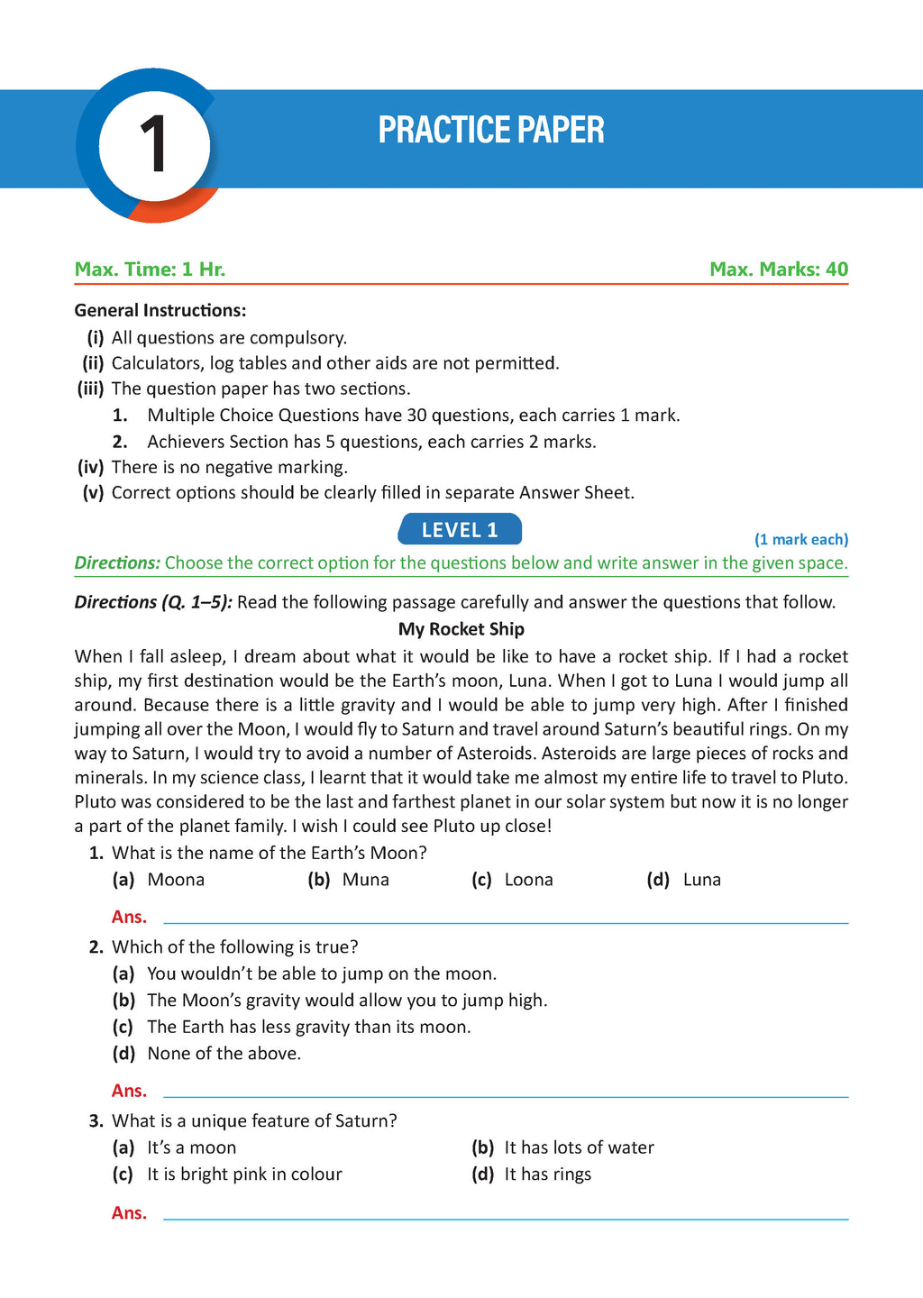 One For All Olympiads Workbook Class 5 English | Questions for SOF IEO ...