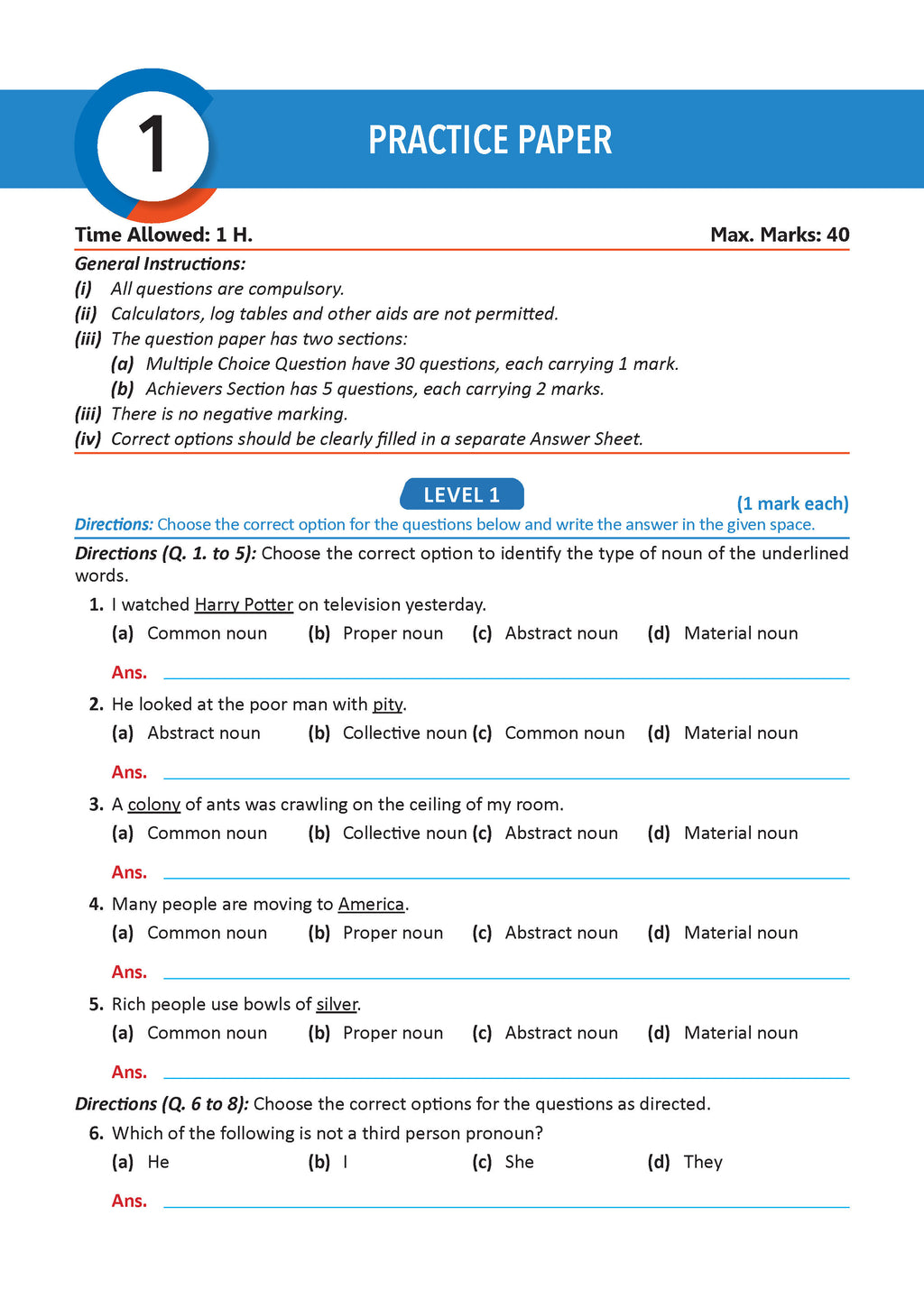 One For All Olympiads Workbook Class 4 English | Questions for SOF IEO ...