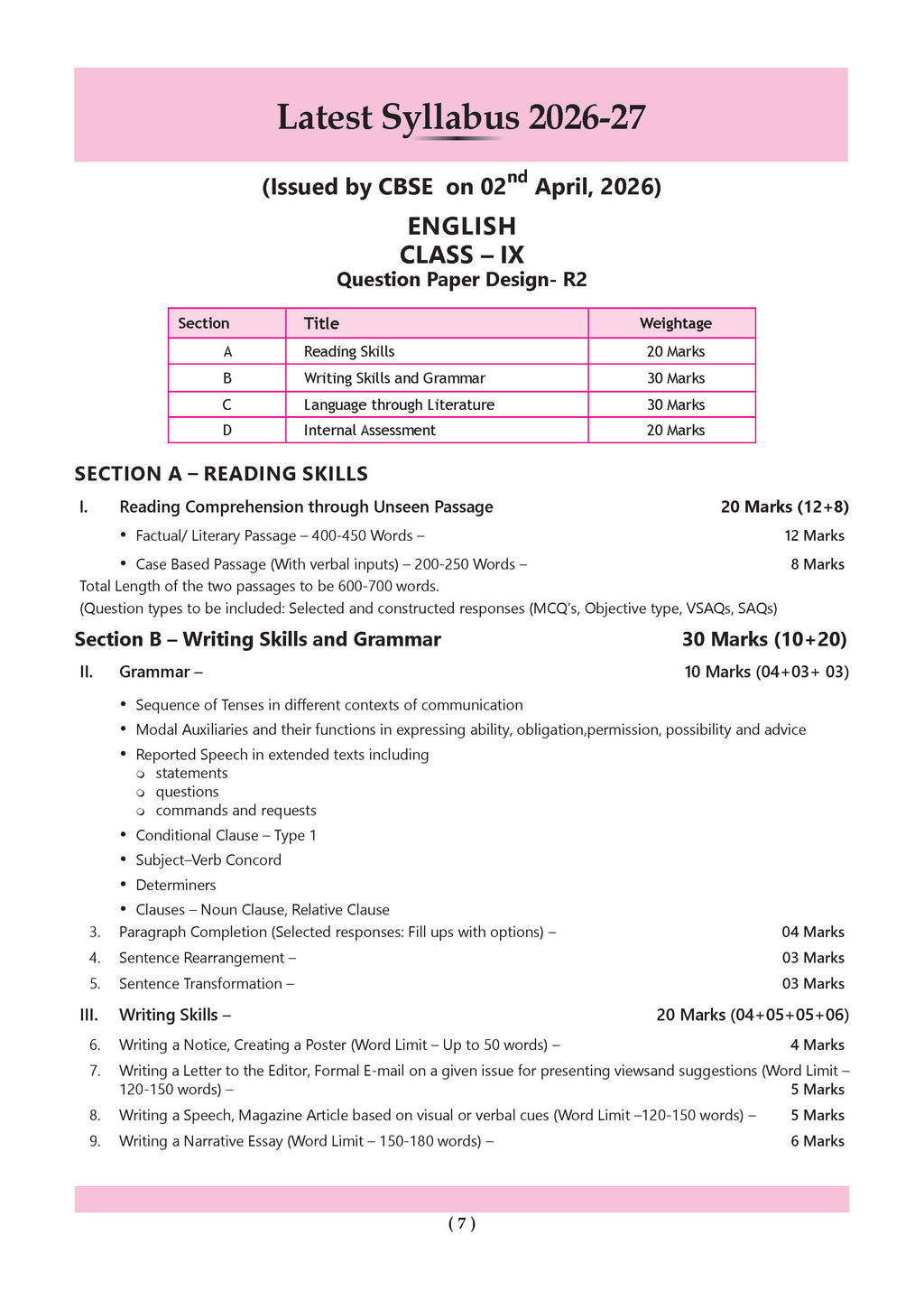 CBSE English Questi Bank Chapter-wise & Topic-wise Class 9 | Based ...