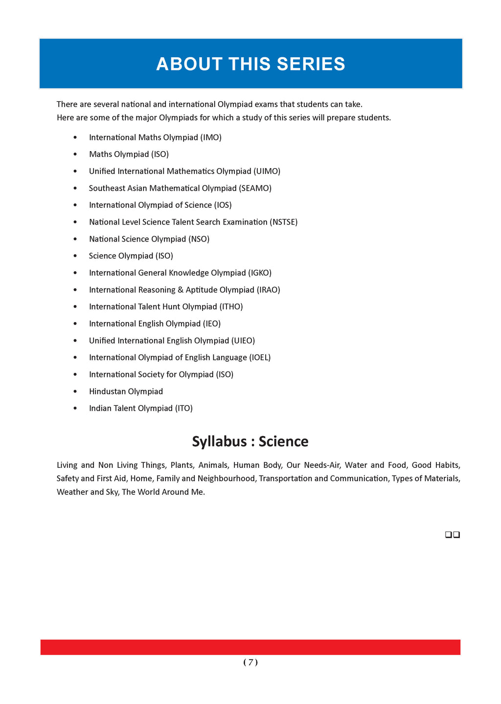 One For All Olympiads Workbook Class 1 Science | Questions for SOF NSO ...