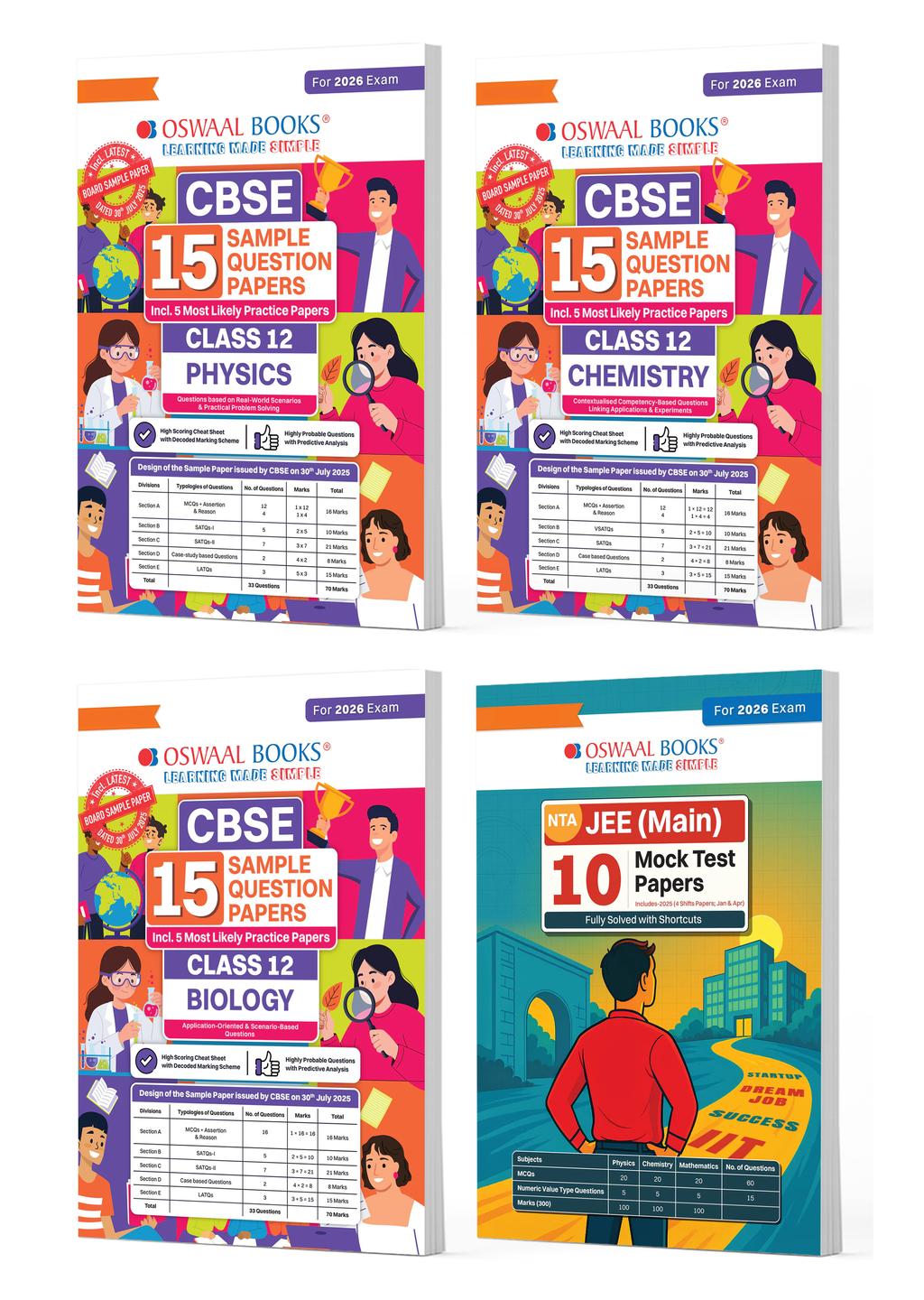 CBSE Class 12th 15 Sample Question PCM + JEE Main 10 Mock Test – Oswaal ...