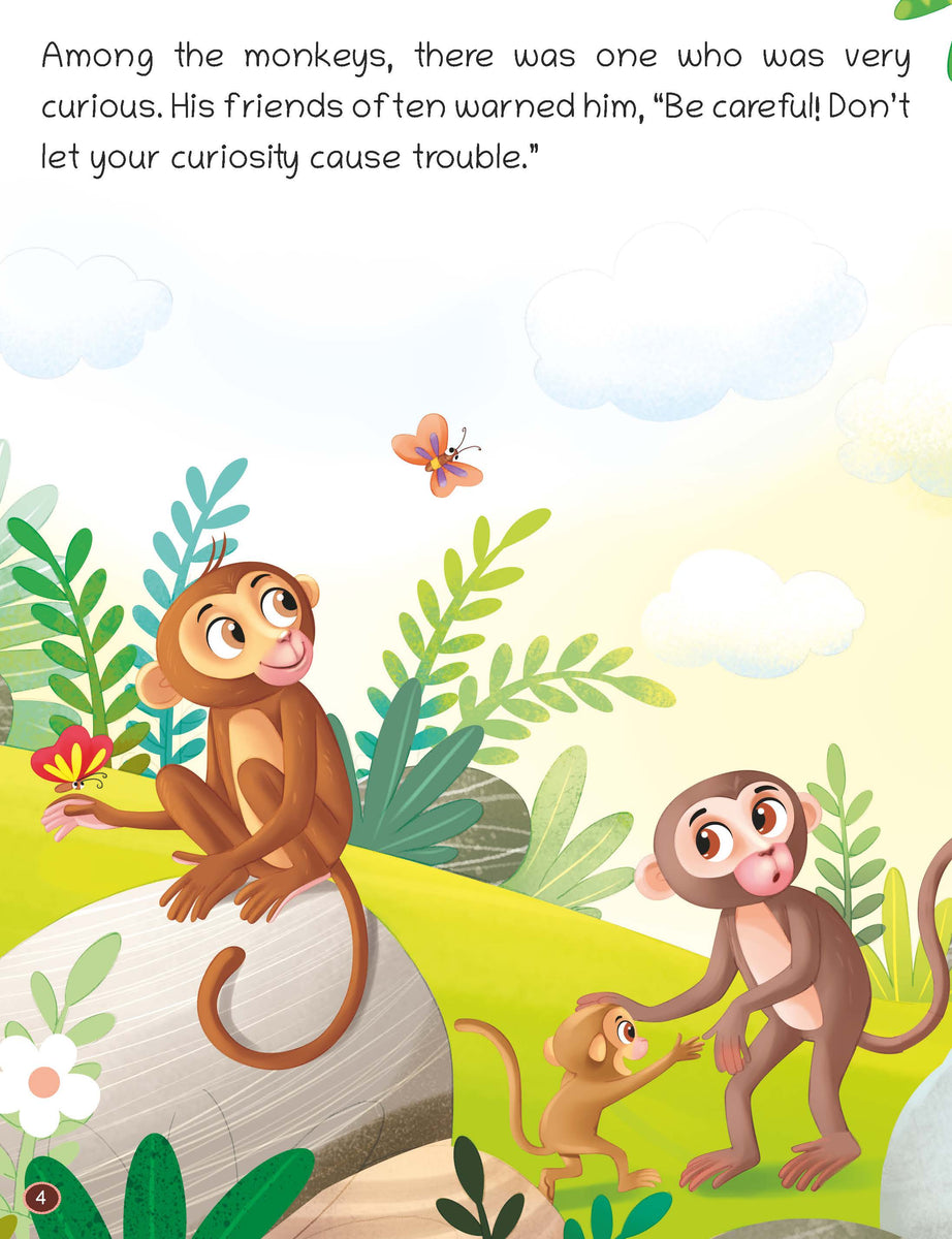 The Monkey And The Wedge | Short Illustrated Panchtantra Stories For ...